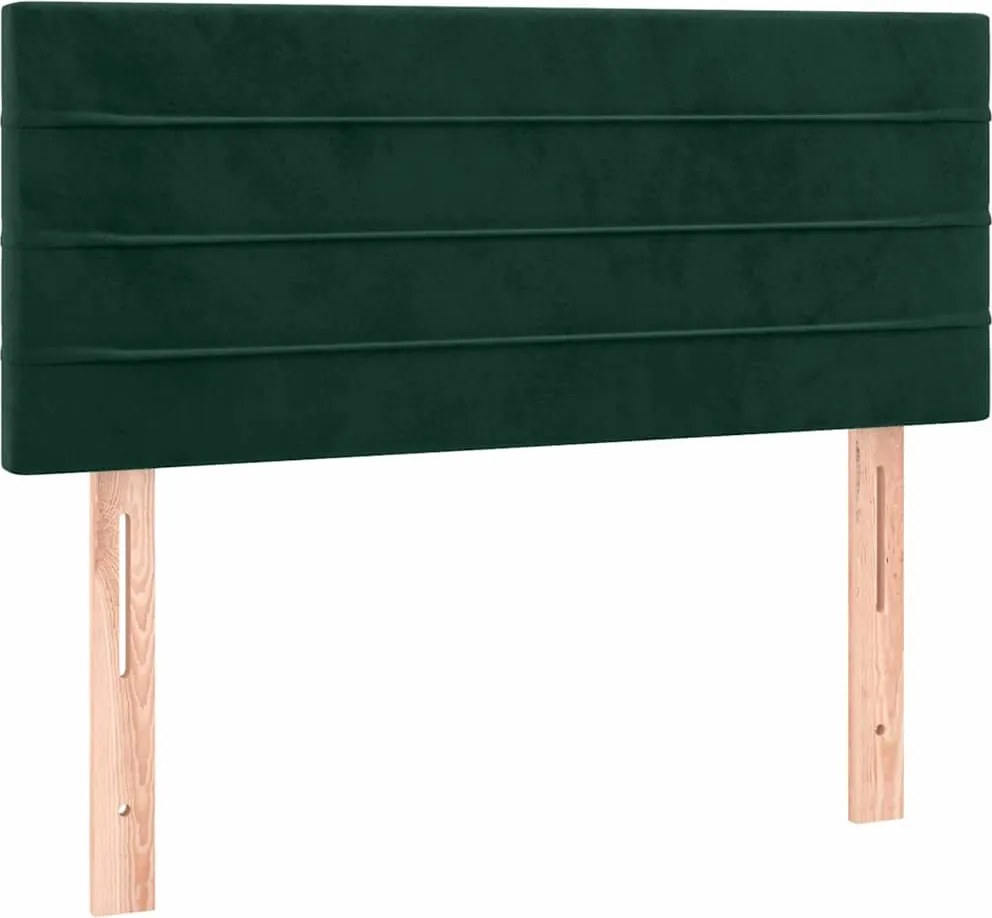 Box spring postel s matrací tmavě zelená 90x190 cm samet 3141338