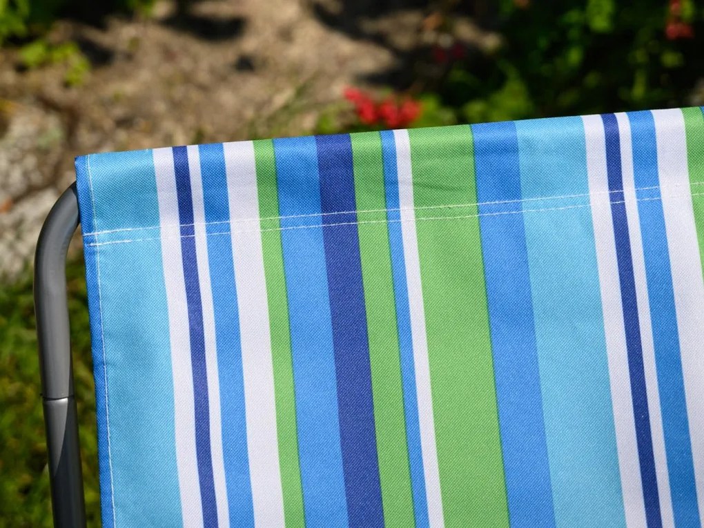 Sada 2 ks skládacích plážových lehátek SAND, modro-bílé