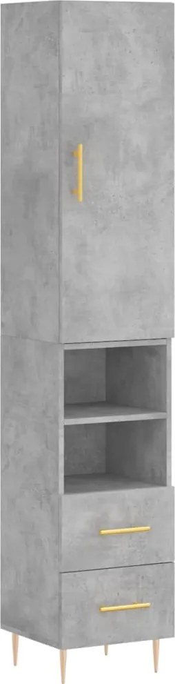 Skříň highboard betonově šedá 34,5x34x180 cm kompozitní dřevo 3198909