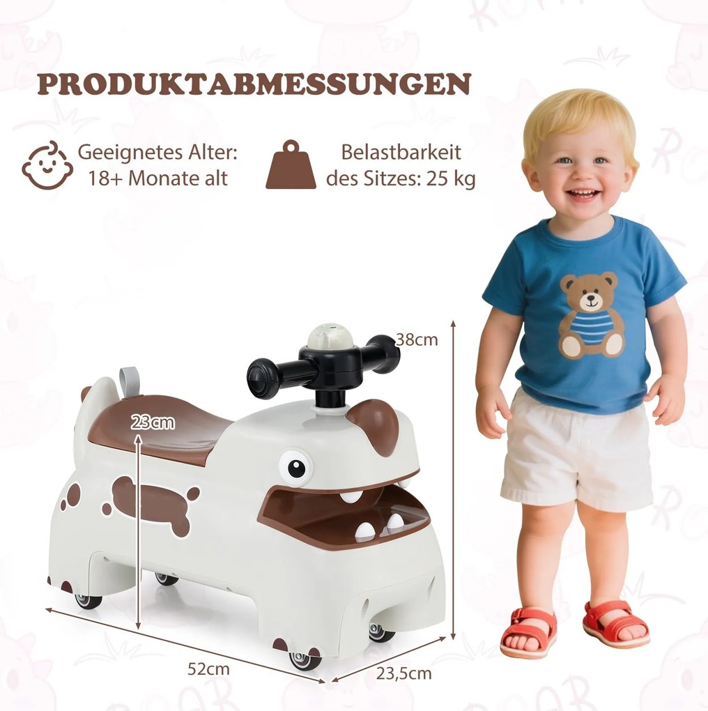 Costway Autíčko pro batolata s odkládacími světly pod sedadlem Hudba a klakson