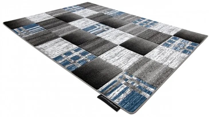 Kusový koberec ALTER Siena čtverce/mřížka modrý
