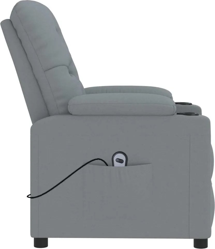 Elektrické polohovací křeslo světle šedé textil 3098839