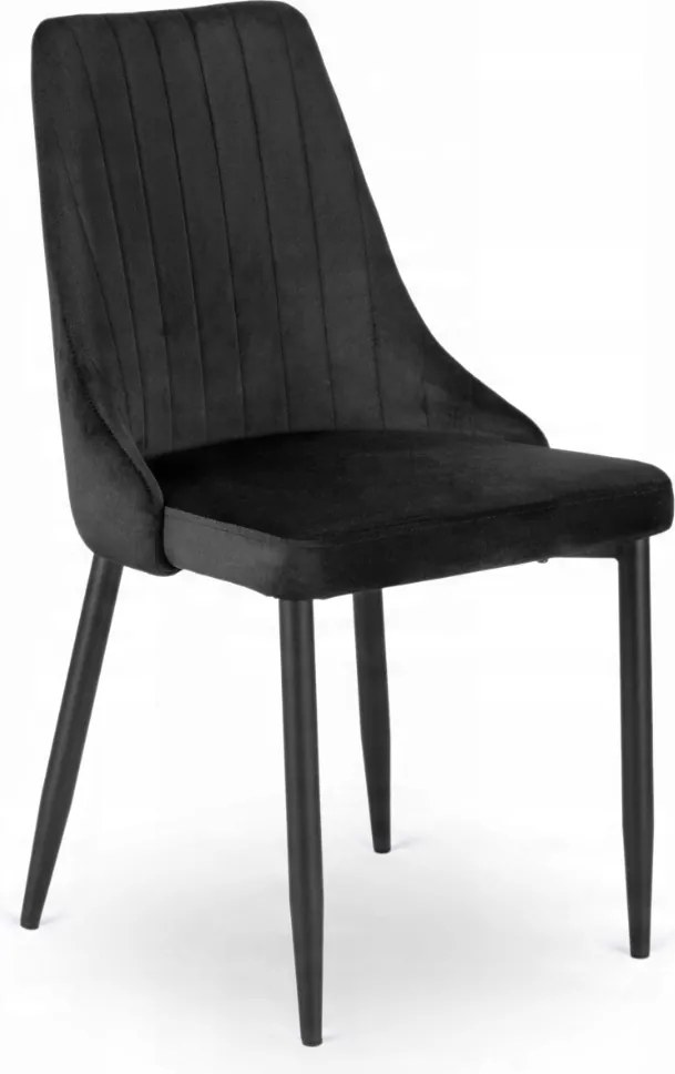 Čalouněné křeslo Velurové černé do jídelny obývacího pokoje Kuchyňské Loft Bari