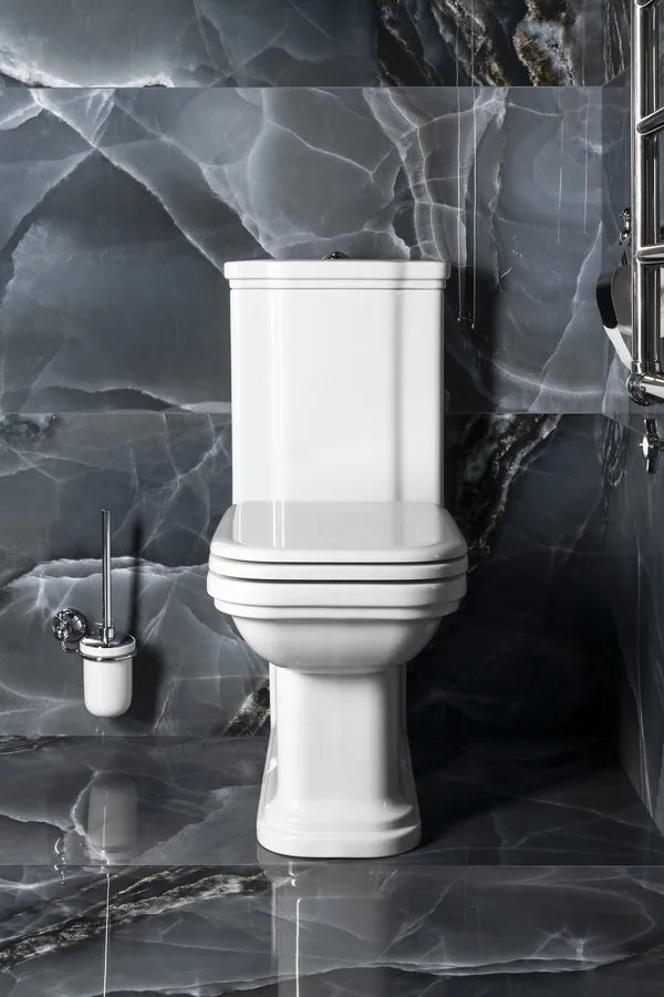 Kerasan Kerasan, WALDORF WC kombi, spodní/zadní odpad, bílá-chrom, WCSET04-WALDORF
