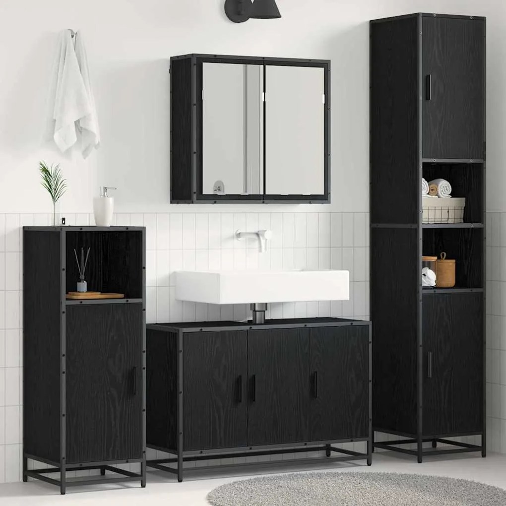 Sada koupelnového nábytku 4 ks Černý dub 90 x 33 x 60 cm 3402325