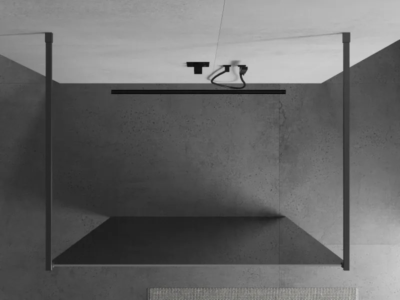 Mexen Kioto, sprchová zástěna Walk-In 110 x 200 cm, 8mm sklo vzor zrcadlo, grafitový profil, 800-110-002-95-50