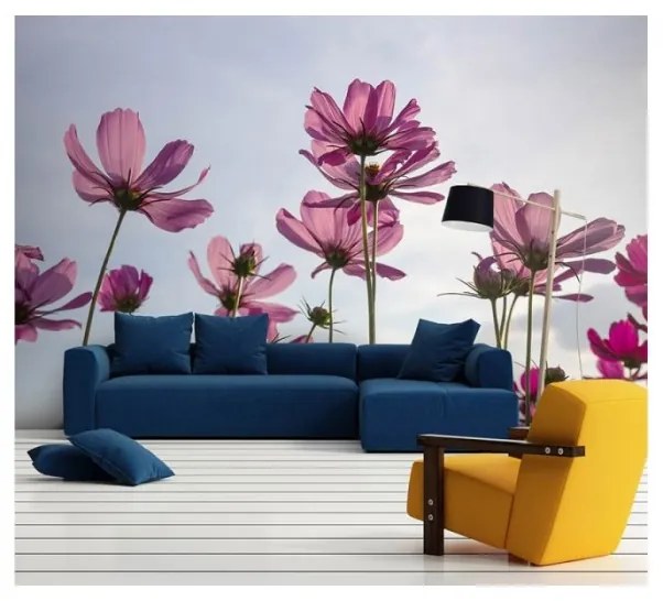 DIMEX | Vliesové fototapety na zeď Květiny MS-5-0145 | 375 x 250 cm| růžová, modrá, zelená