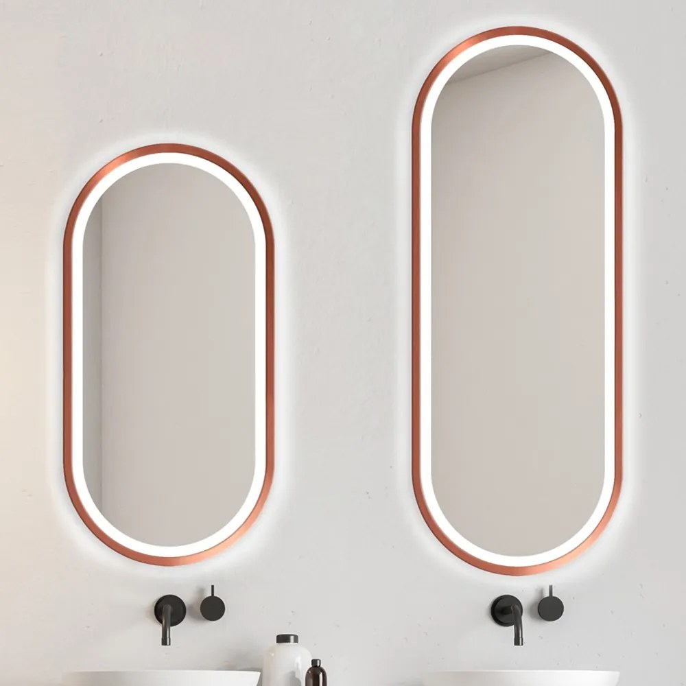 Zrcadlo Zeta Copper LED Rozměr: 40 x 60 cm