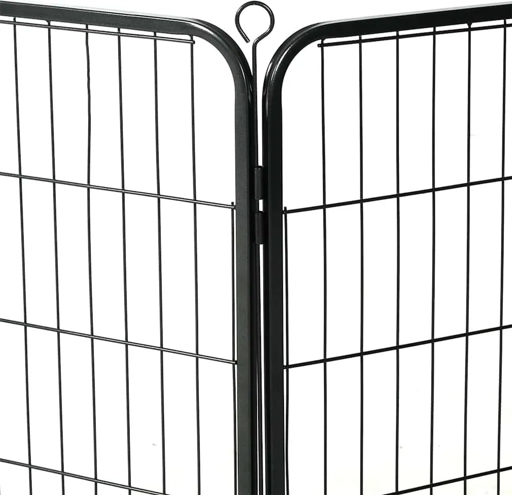 Ohrádka pro psy 16 panelů ocelová 60 x 80 cm černá 275492