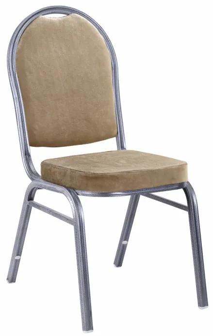Židle, stohovatelná, látka béžová / rám šedý, JEFF 2 NEW 0000183943 Tempo Kondela