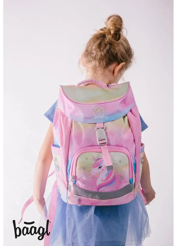 BAAGL Školní batoh Airy Rainbow Unicorn