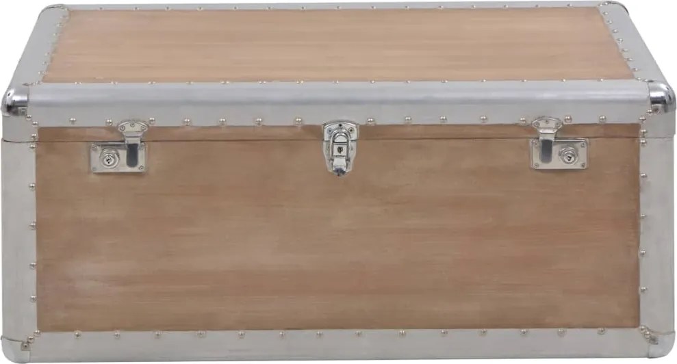 Úložný box z masivního jedlového dřeva 91 x 52 x 40 cm hnědý 246124