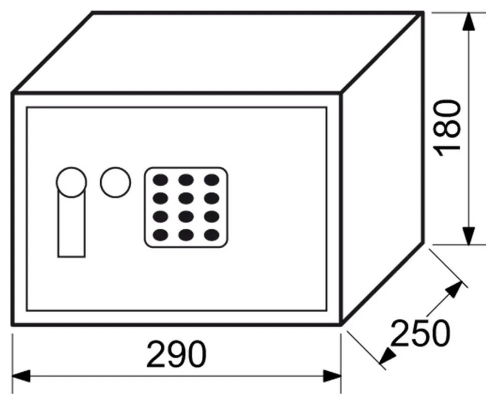 Nábytkový sejf RS 18, elektrický zámek, šedá
