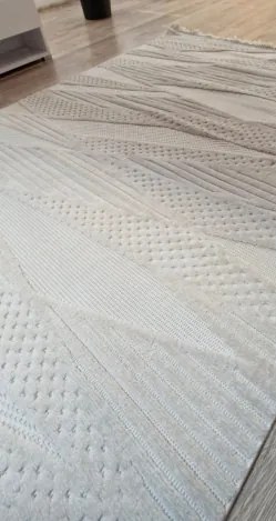 HU Moderní béžový koberec TWIST BEIGE 30629A Rozměr: 60x100 cm