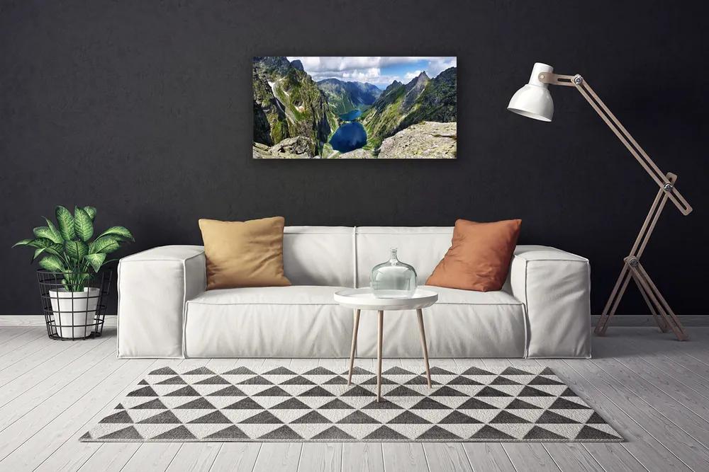 Obraz na plátně Hory Údolí Jezera Vrcholy 120x60 cm