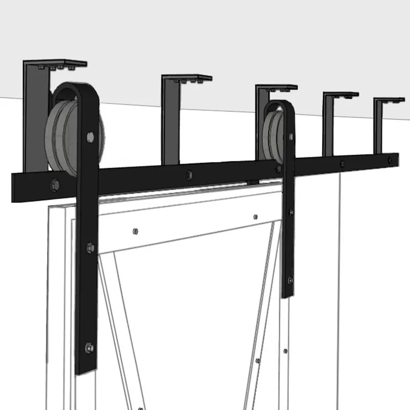 Nástěnný pojezd jednokřídlých dveří OLD GLASS, černý