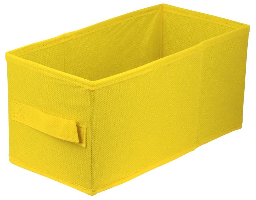 DOMINO - Úložný box textilní LAVITA žlutý 15x31x15