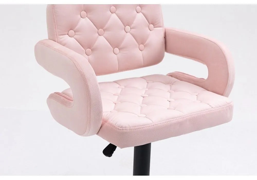 LuxuryForm DESIGN Barová židle ADRIA VELUR na černé kulaté podstavě - růžová