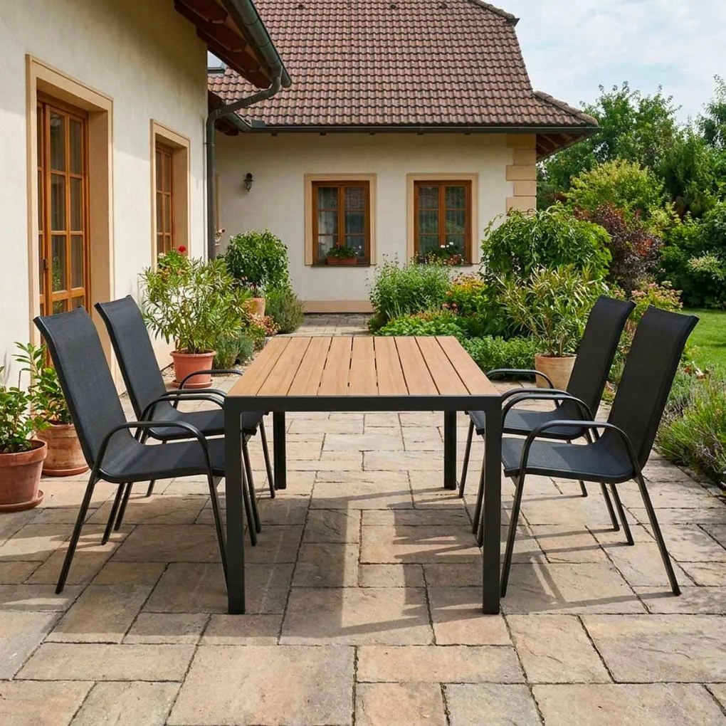 Vikio Venkovní zahradní set 150x90 pro 4 osoby DK302-P přírodní