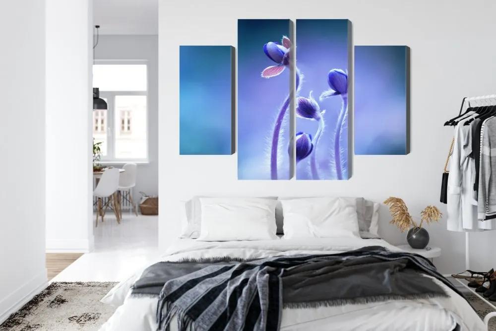 Vícedílný obraz Jemné Květiny V Makro Měřítku Nedostatek Nedostatek Plátno Canvas 80x60