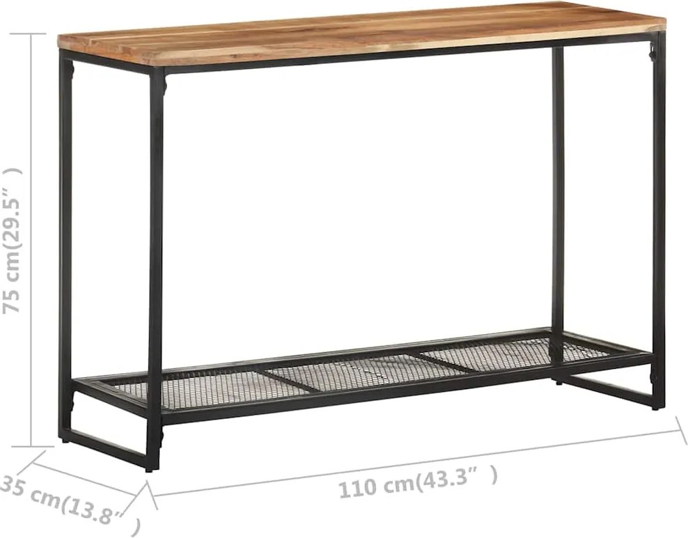 Konzolový stolek 110 x 35 x 75 cm masivní akáciové dřevo 320249