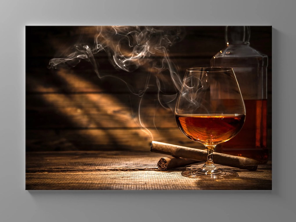 Obraz whiskey a doutník Rozměr: 150 x 100 cm