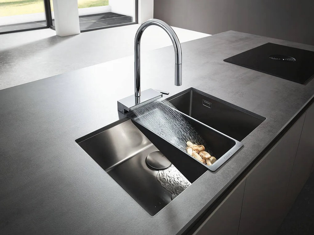 Hansgrohe Aquno Select M81, páková kuchyňská baterie 170, vytahovatelná sprška, 3jet, sBox, chromová, HAN-73831000
