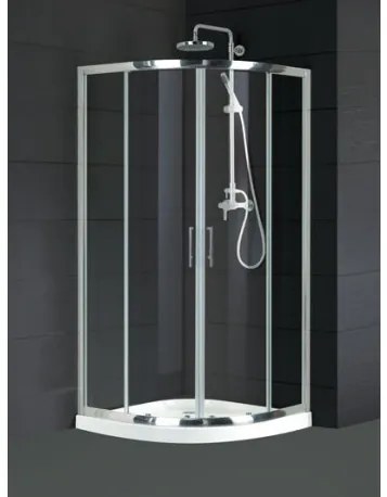 Čtvrtkruhový sprchový kout HOPA MURCIA - 195 cm, 80 cm × 80 cm, Univerzální, Hliník chrom, Čiré bezpečnostní sklo - 6 mm HOPA