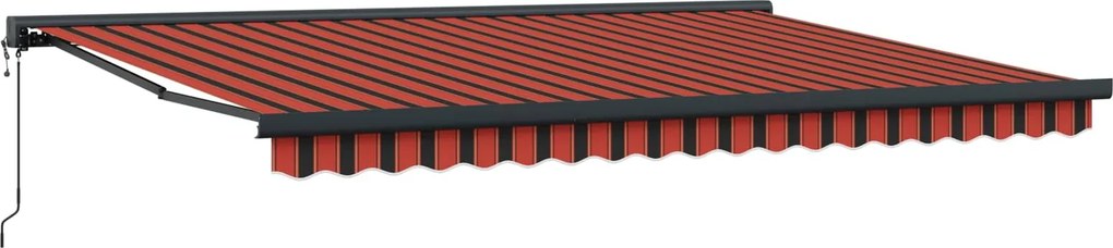 Stahovací markýza Oranžová a hnědá 450 x 300 x 165 cm 3330890