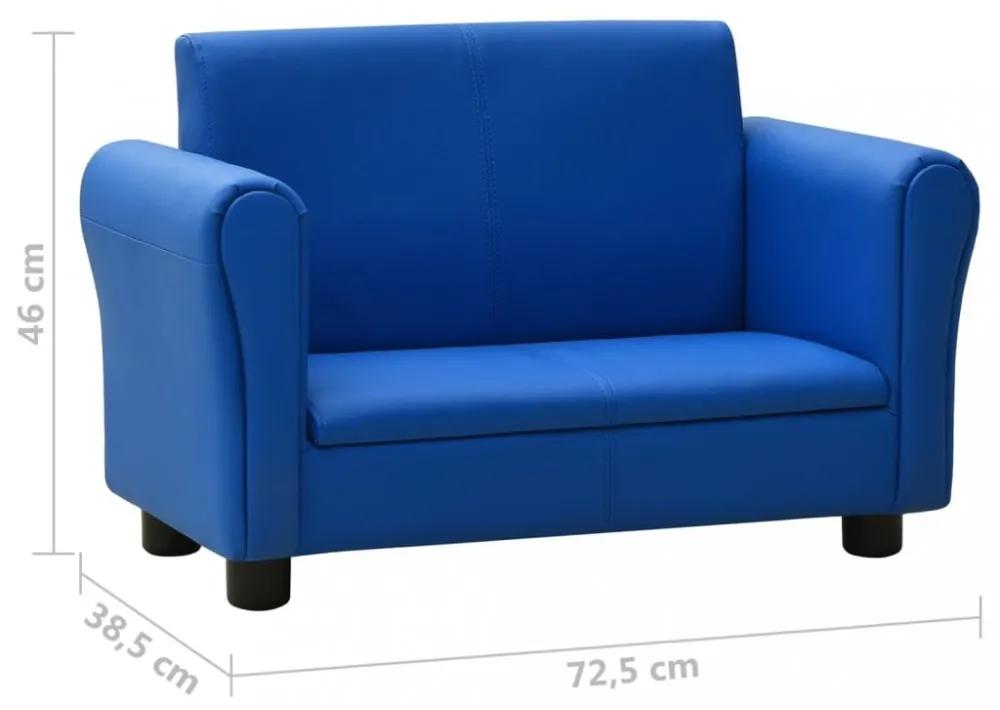 Dětská sedačka s podnožkou umělá kůže Dekorhome Modrá