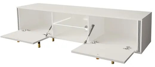 TV stolek 160 Wiastan 01 s LED, Barva dřeva: bílá/bílý lesk