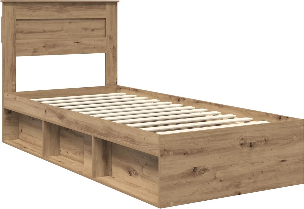 Rám postele Umělecký dub 75 x 190 cm Masivní borové dřevo 3409822