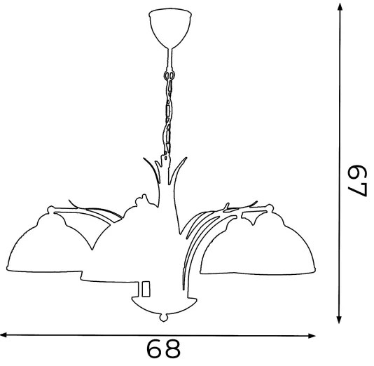 Lustr na řetězu KORFU 5xE27/60W/230V