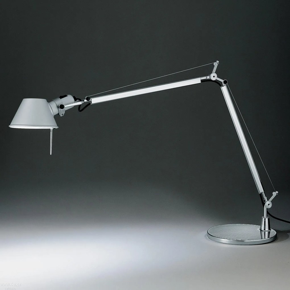 Artemide A004030 + A004800 Tolomeo Tavolo LED, designová stolní lampa, 10W LED 3000K, hliník, 129cm