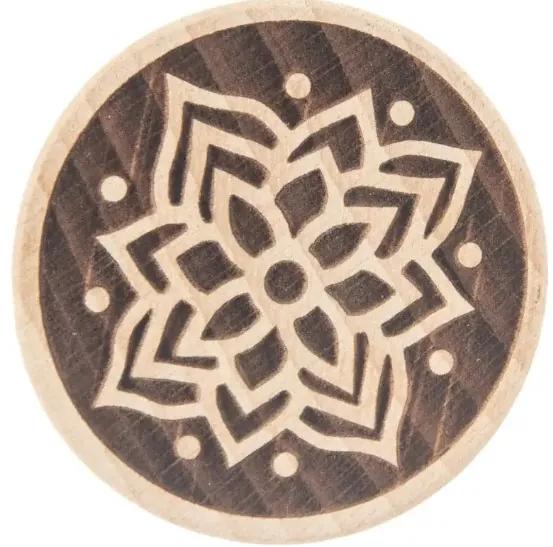 Orion Dřevěné razítko na těsto / motiv mandala / Ø 5,5 cm / bukové dřevo