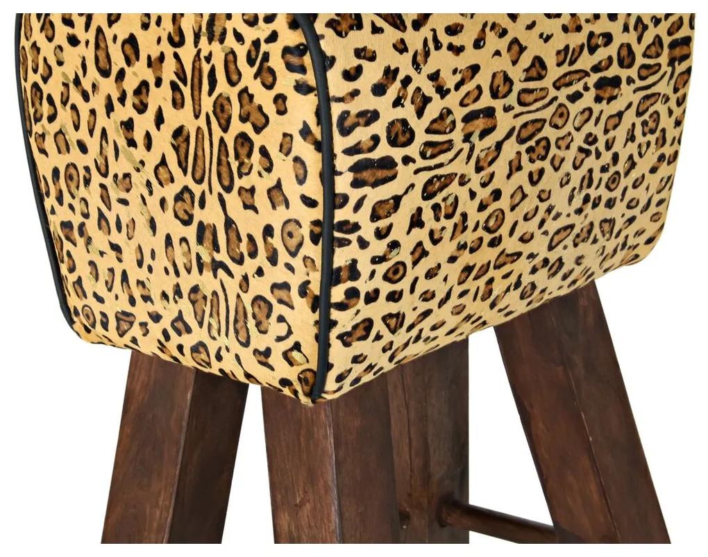 Stolička DKD Home Decor s leopardím vzorem (43 x 35 x 75 cm)