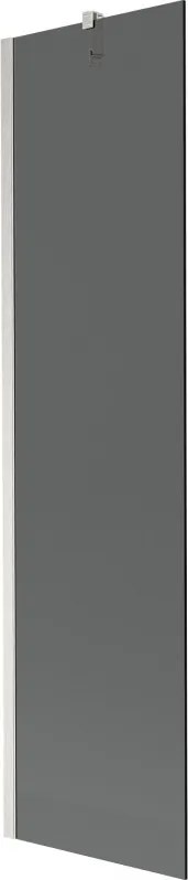 Mexen Next, 1-křídlová vanová zástěna 50 x 150 cm, 6mm šedé sklo, ocelová, 895-050-000-00-40-97