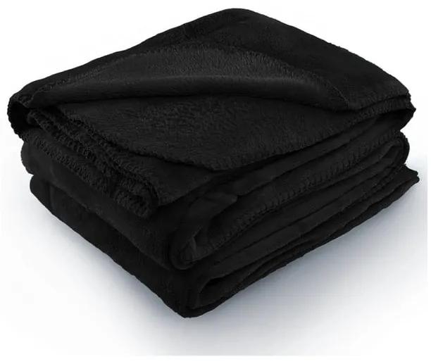 Černá deka z mikrovlákna AmeliaHome Tyler, 220 x 240 cm