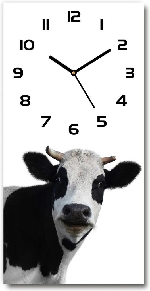 Nástěnné skleněné hodiny Strakatá kráva | BIANO
