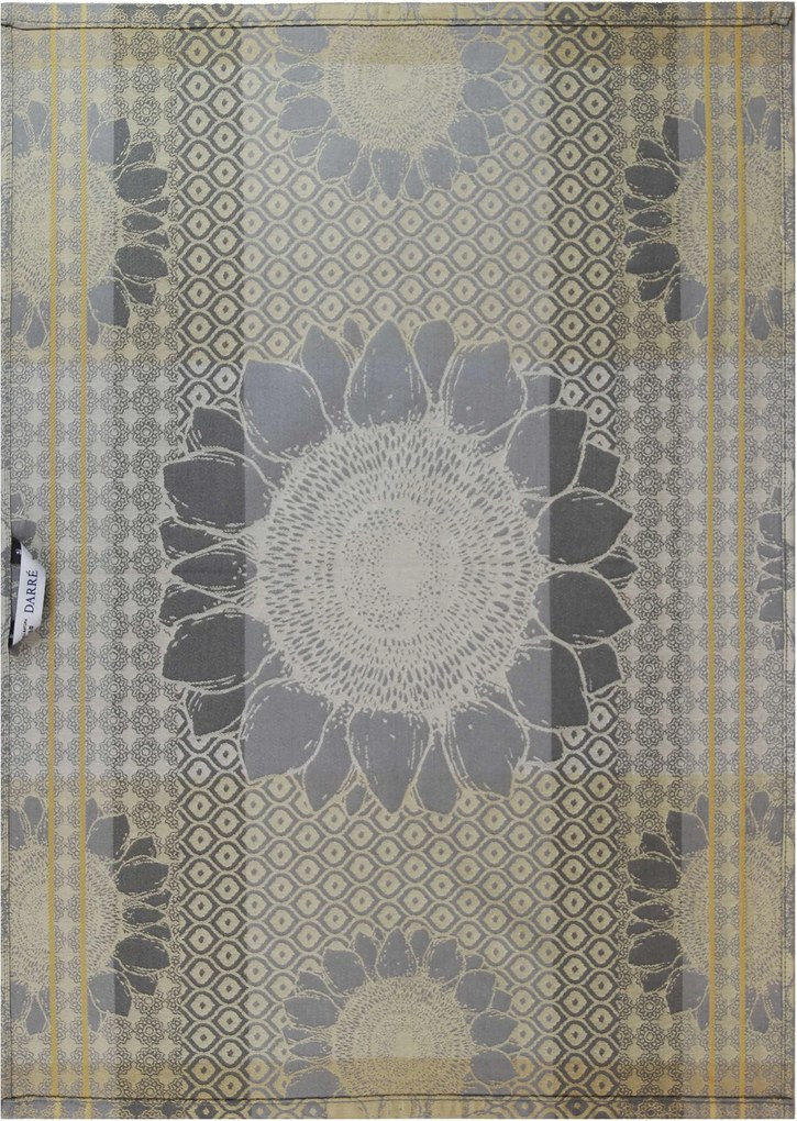 Bavlněná utěrka Slunečnice - šedá