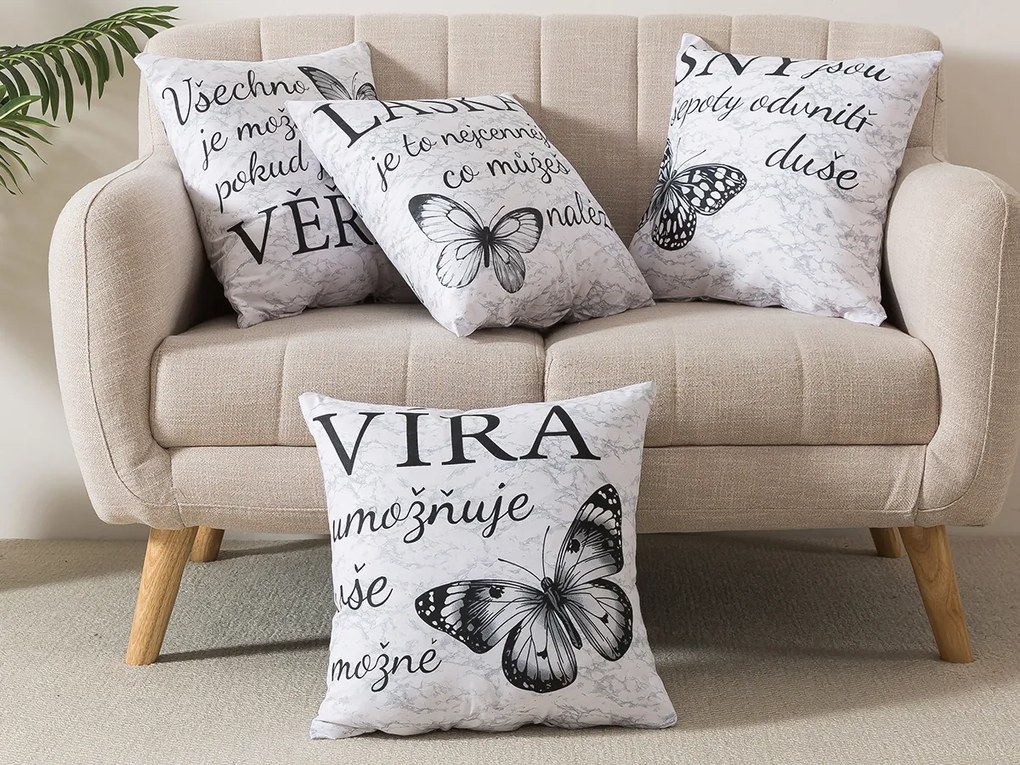 XPOSE® Set povlaků na polštář MOTIVACE 43x43 cm - set 4 ks