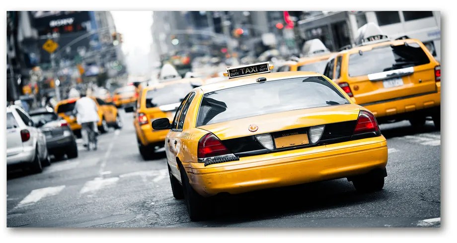Wallmuralia Foto obraz fotografie na skle Taxi New York 100x50 cm