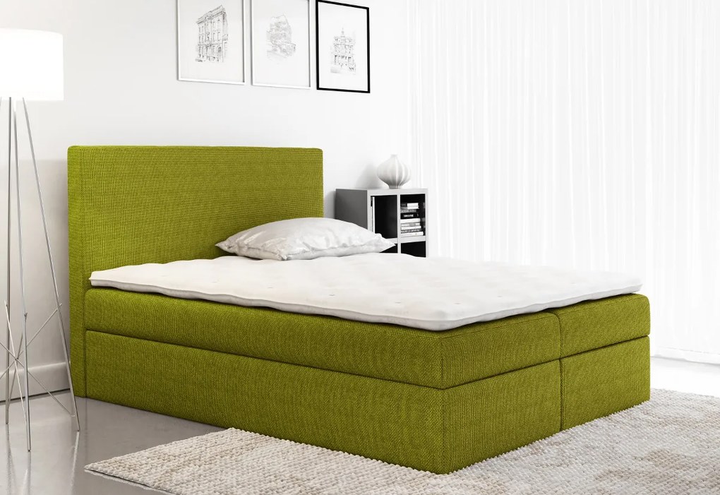 Čalouněná postel BASIC + topper, 200x200, olimp 18