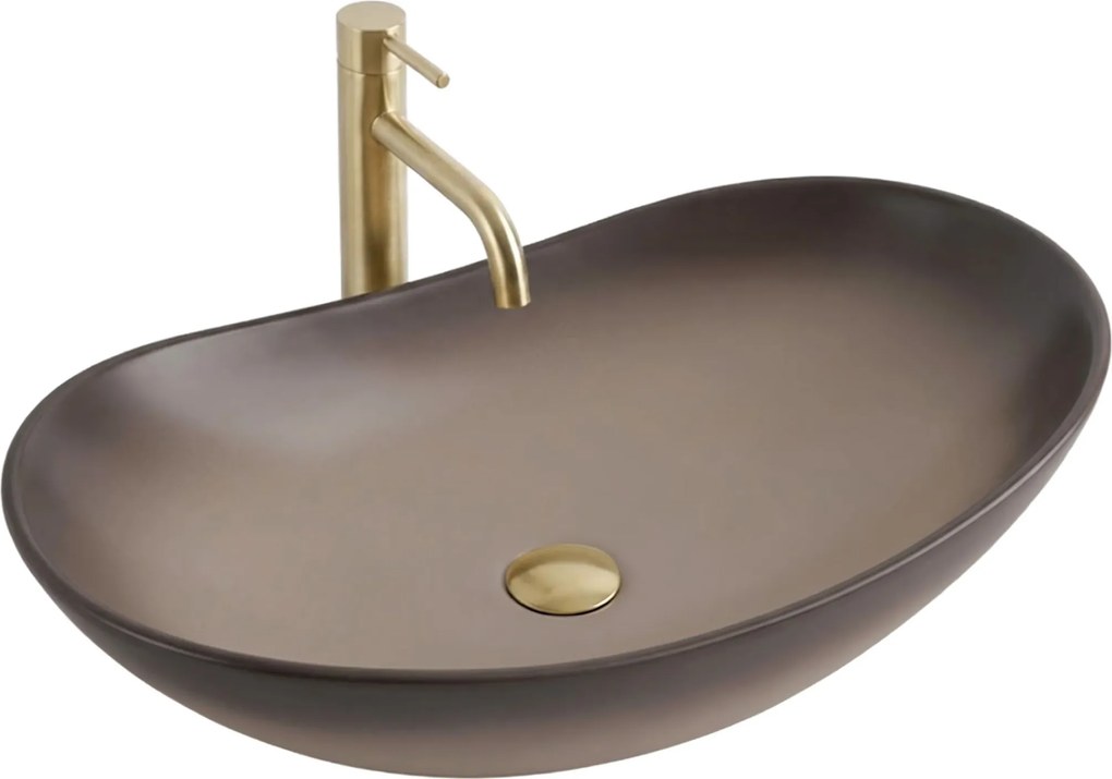 Rea Royal, umyvadlo na desku 620x360x160 mm, béžová-hnědá, REA-U0626