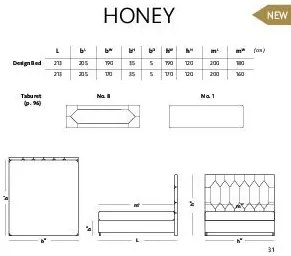 Materasso Manželská postel čalouněná HONEY - bočnice ROZMĚR: 160 x 200 cm