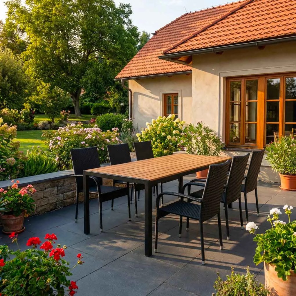 Vikio Zahradní set 190x90 pro 6 osob přírodní DT254-190P2