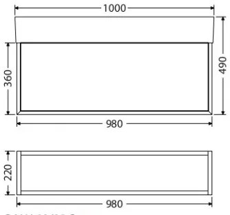 INTEDOOR Oxo Multi skříňka s umyvadlem a zásuvkou, OXO MULTI OALU 100D 1Z Povrch: 0753 AP COOL GREY MAT