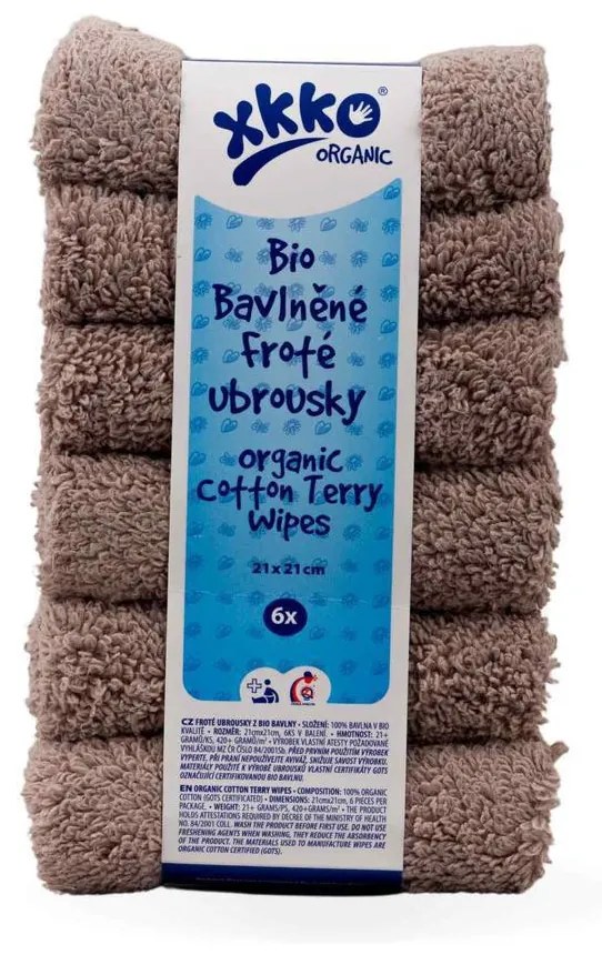 Kikko BIO bavlněné froté ubrousky Organic 21x21 cm Lavender Aura