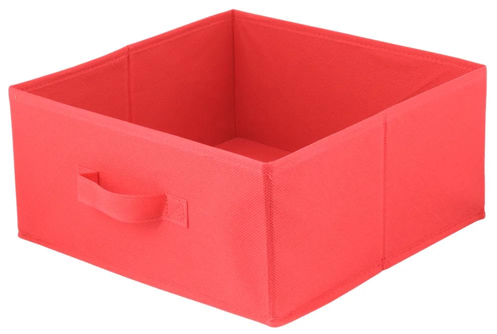 DOMINO - Úložný box textilní LAVITA temně červený 31x31x15