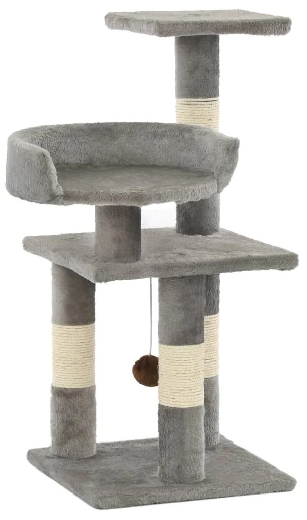 Škrabadlo pro kočky se sisalovými sloupky 65 cm šedé 170607
